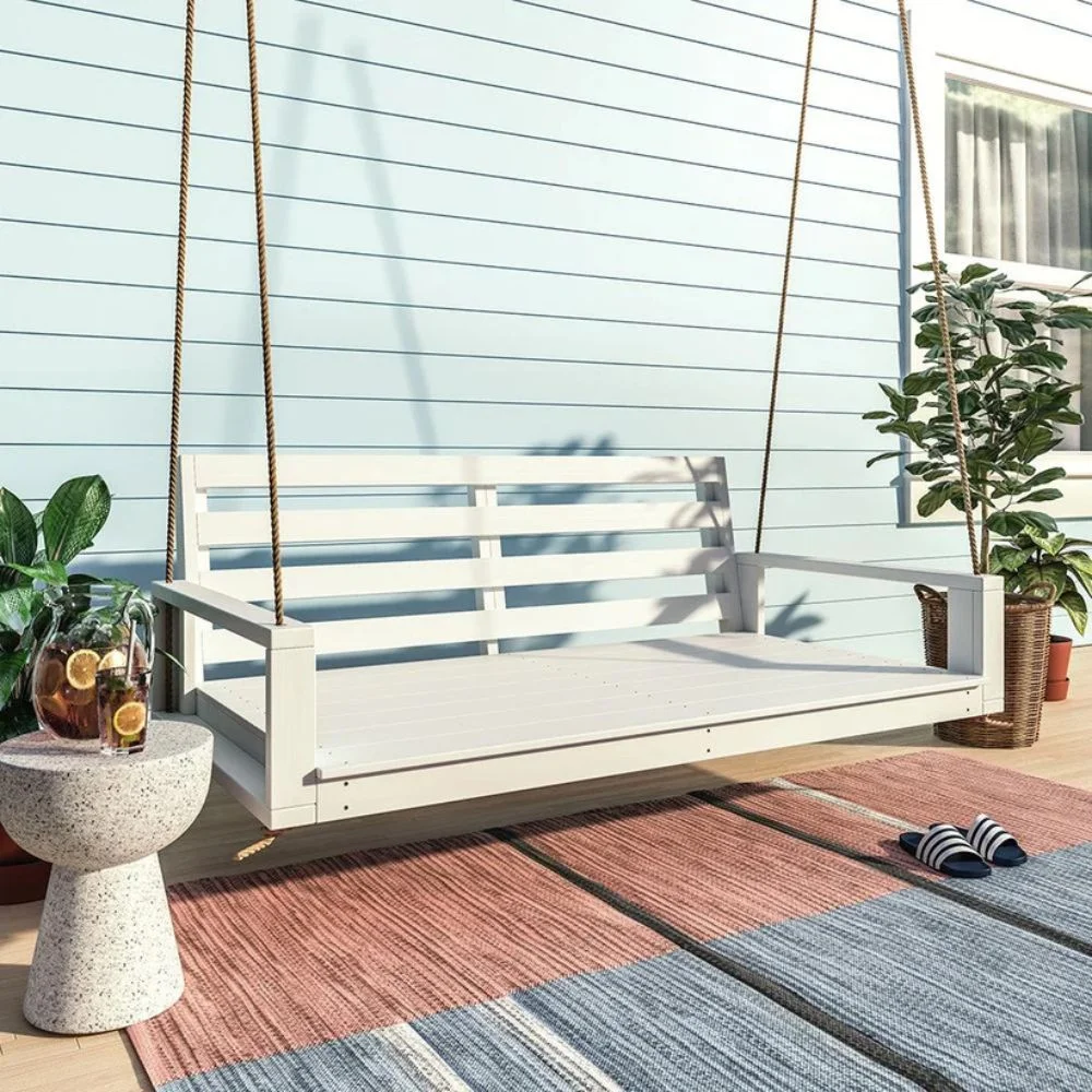 Snow White Wooden Swing– Simply Home