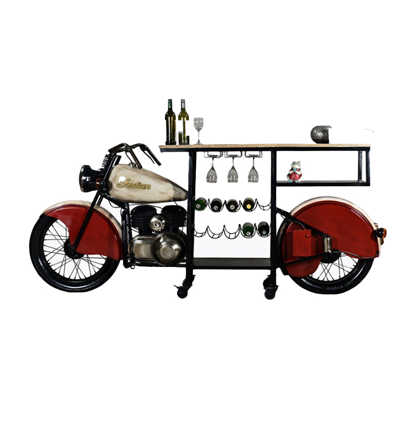Iron Wooden Bike Bar Counter– Simply Home